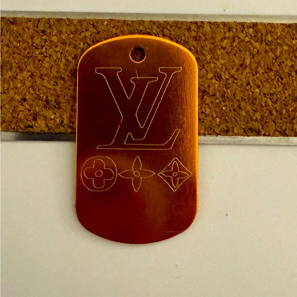 Handmade | Accessories | New Gold Lv Monogram Dog Tag Necklace Jewelry ...